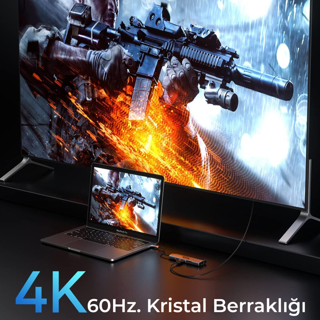 BX10HB-PRO Type-C Kart Okuyucu 4K/60Hz HDMI 1000Mbps Ethernet USB 3.2 ...