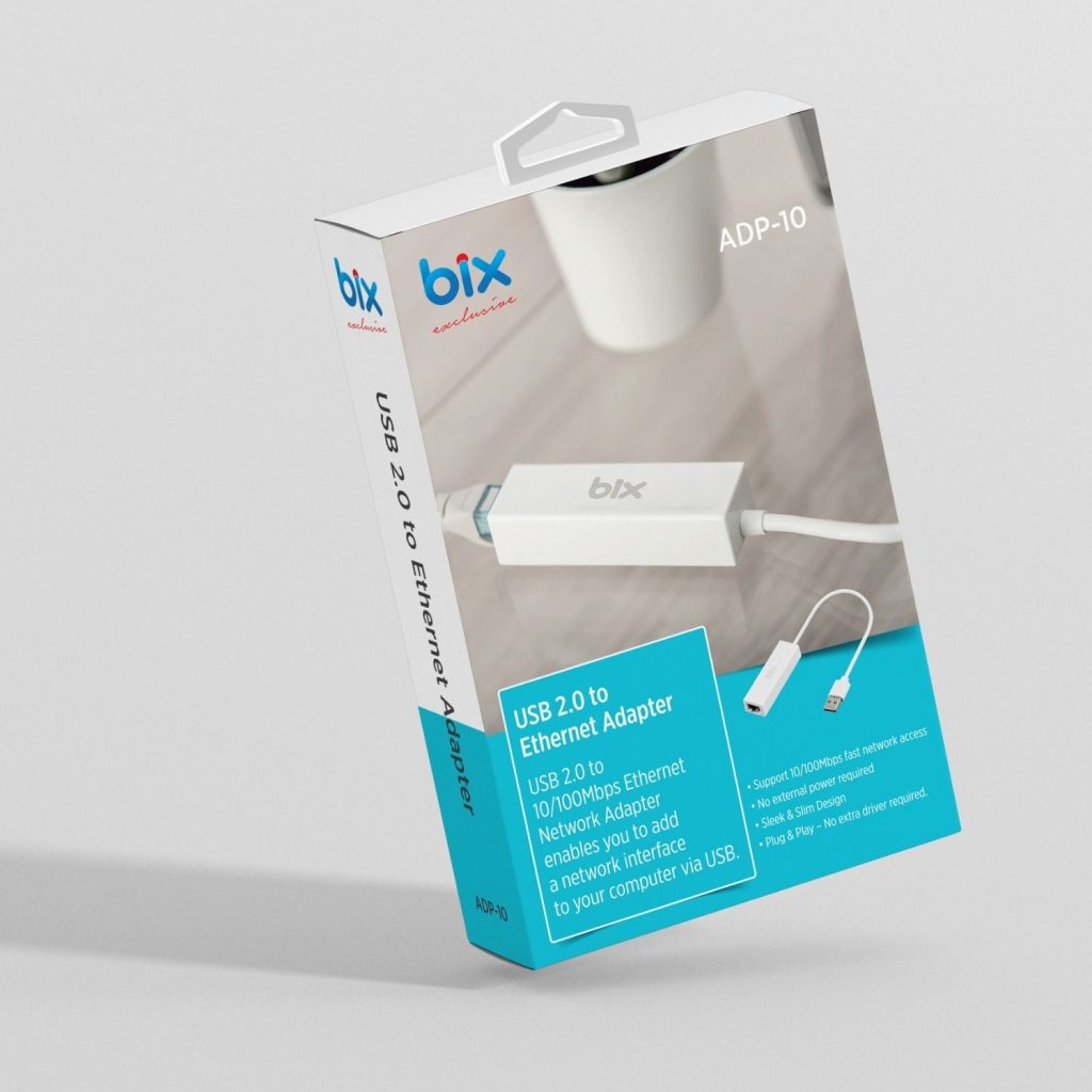 ADP-10 USB 2.0 to RJ45 100Mbps Ethernet Dönüştürücü Adaptör - bix